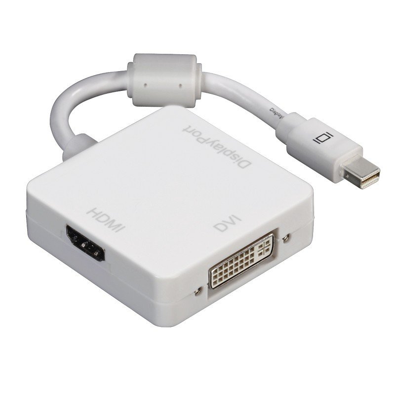 Adaptateur Hama 3 En 1 Mini DisplayPort DVI, HDMI Ou DisplayPort, Blanc - WIKI High Tech Provider