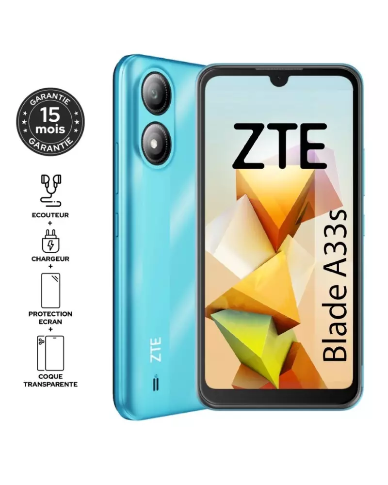 ZTE Blade A33s - Smartphone 4G 2+32Go Bleu - WIKI High Tech Provider