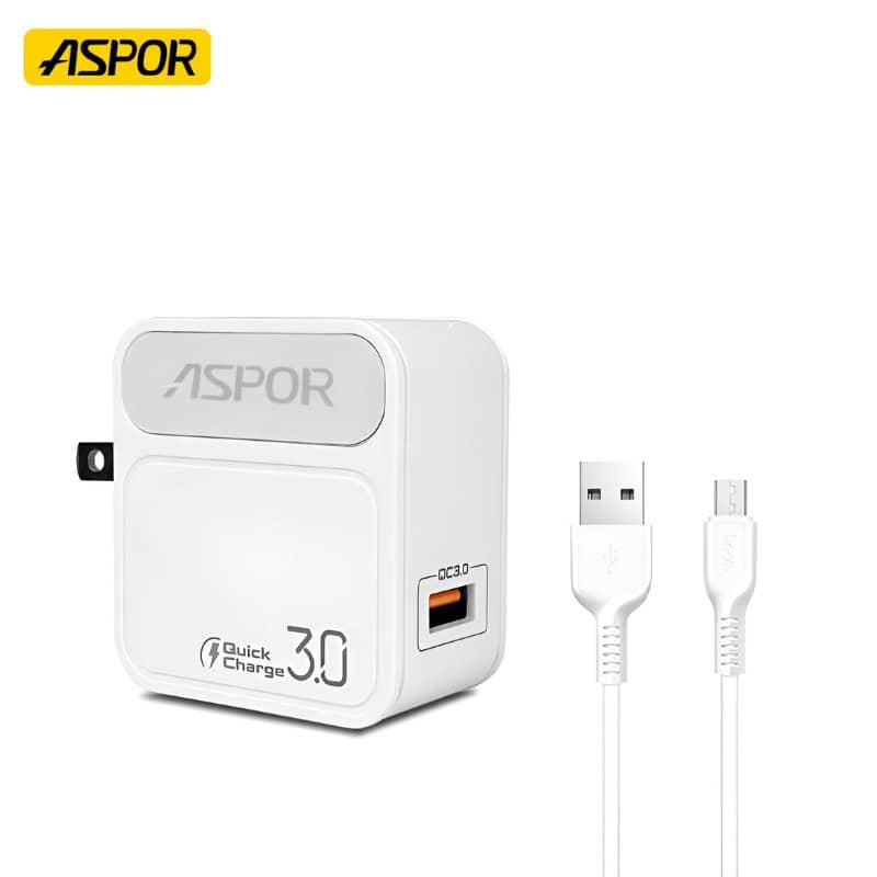 Chargeur Aspor A828 3A Micro USB - WIKI High Tech Provider