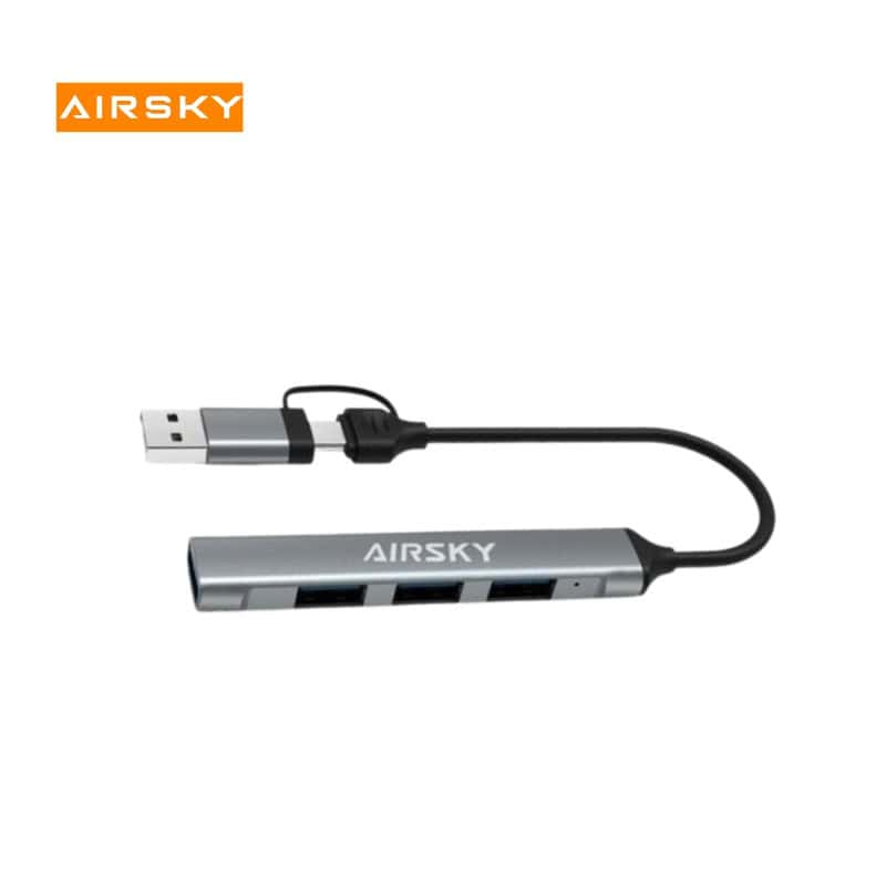 Hub Airsky HC-77 Adaptateur USB3.0 Type-C 4en1 - WIKI High Tech Provider
