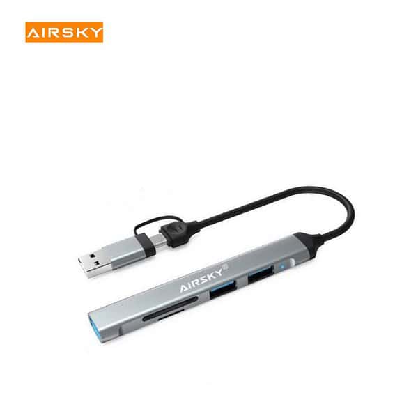 Hub Airsky HC-77A Adaptateur USB3.0 Vers Type-C 5en1 - WIKI High Tech Provider