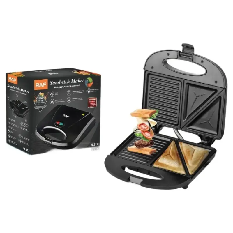 RAF R.212 - Machine à Sandwich 2en1 750W Noir